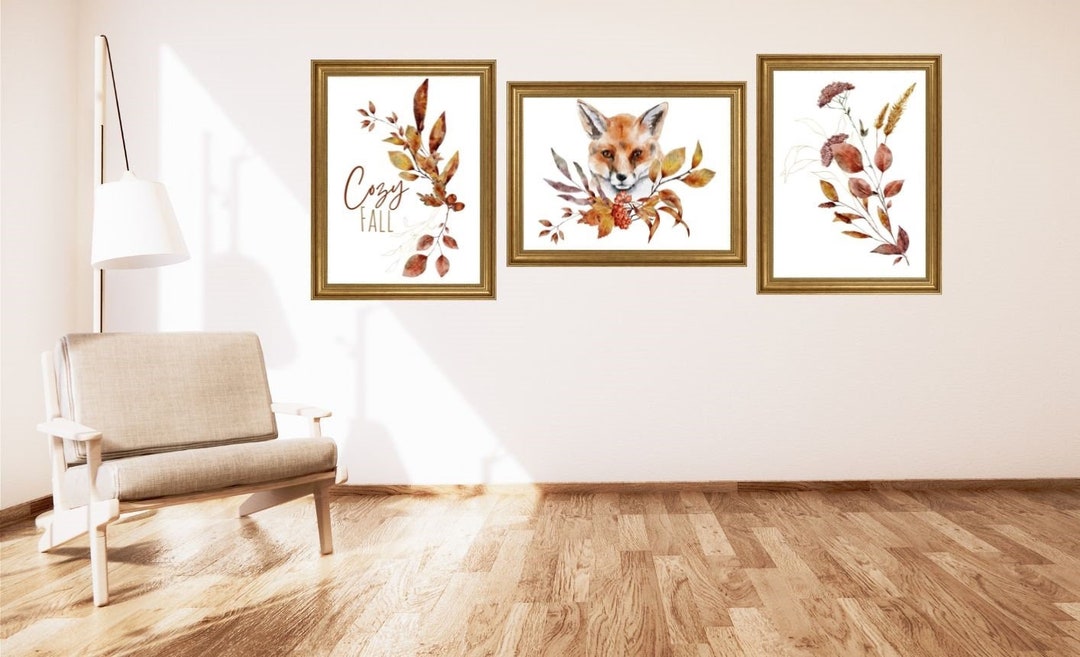 Autumn Poster Cozy Fall Set of 3 Digital Download Murals to Print ...