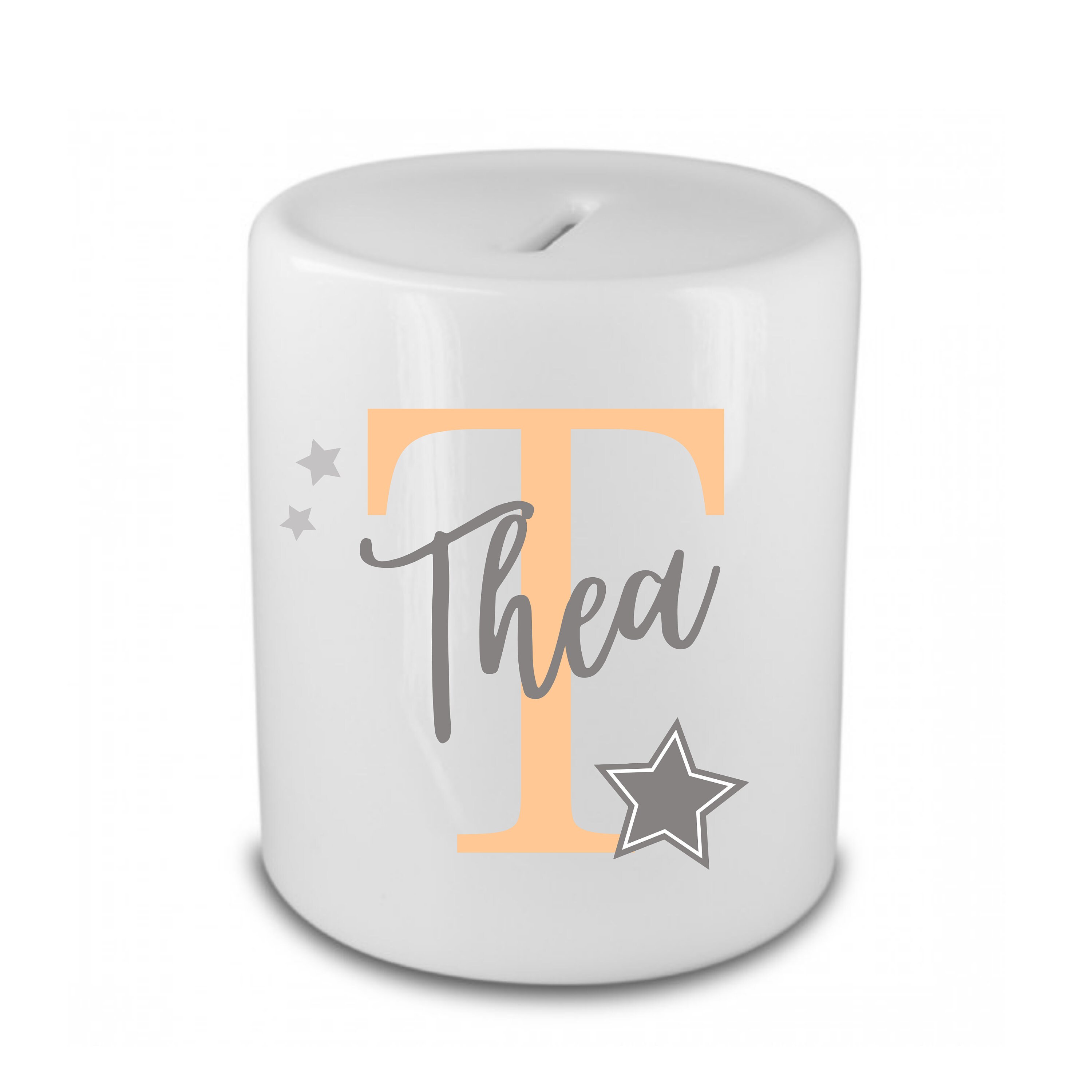 Children's Money Pot Gift - Personalised Money Box With Name & Initial ...