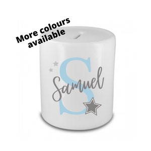 Children's Money Pot Gift - Personalised Money Box With Name & Initial ...
