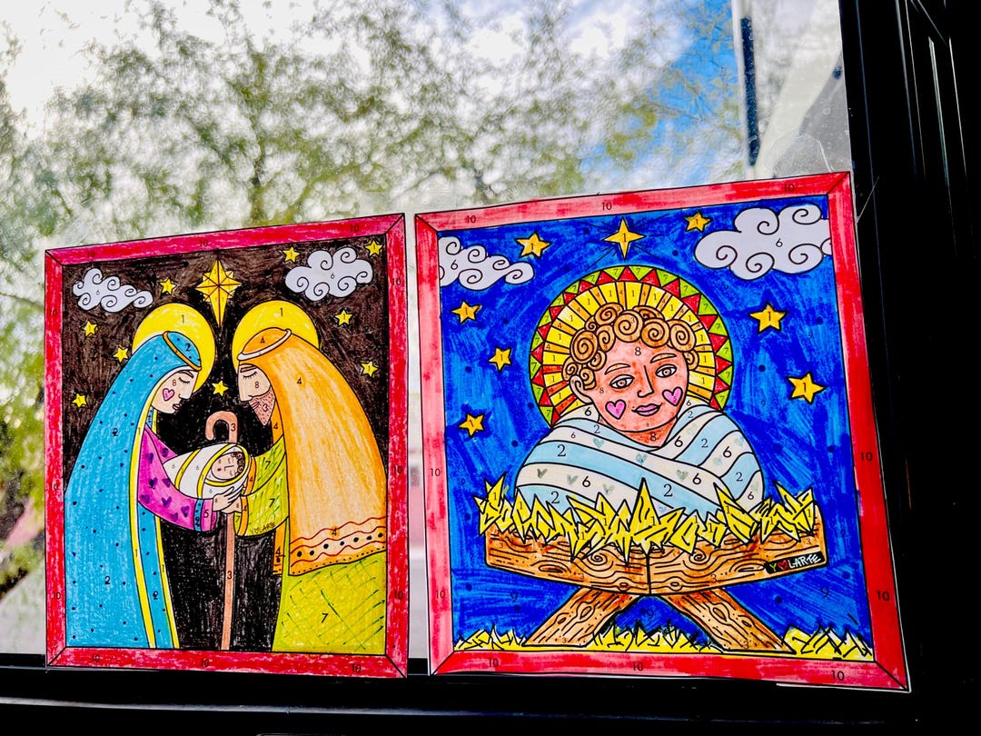 Color by Numbers, Nativity and Baby Jesus. - Etsy