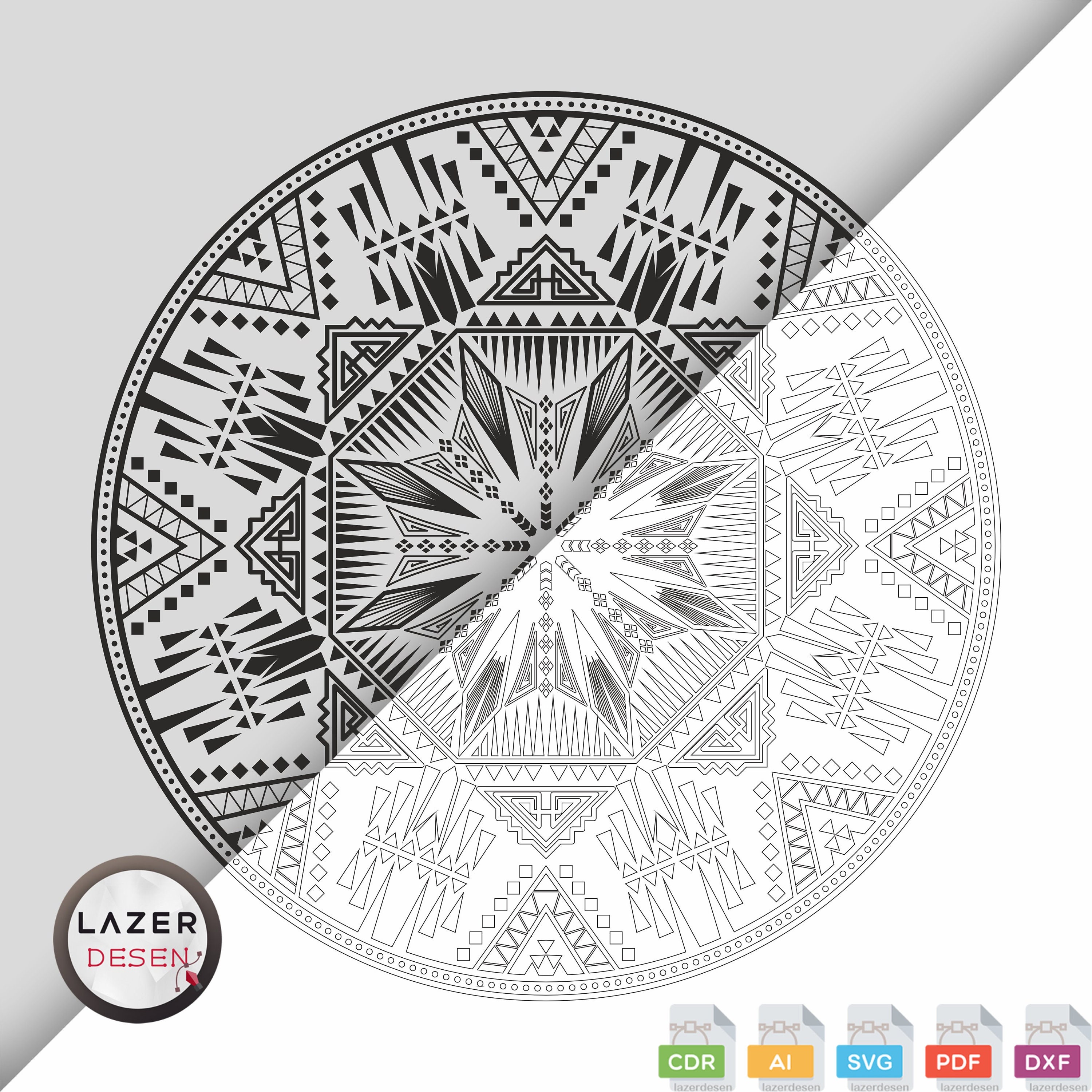 Aztec Mayan Calendar Laser Cut Files, Wood Engraving Coasters (digital ...