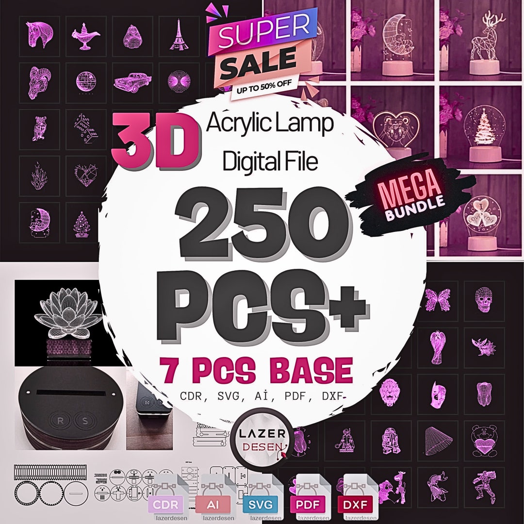 250+ 3D Lamp Vector Files for CNC Laser Engraving - Perfect for 3D ...