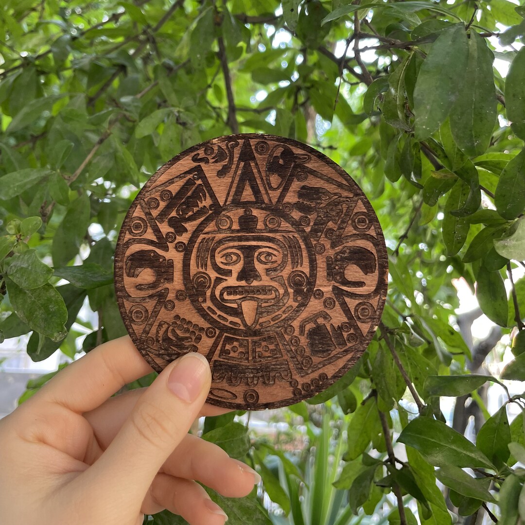 Aztec Calendar 32. Model: Wood Engraving Coasters Digital File - Etsy