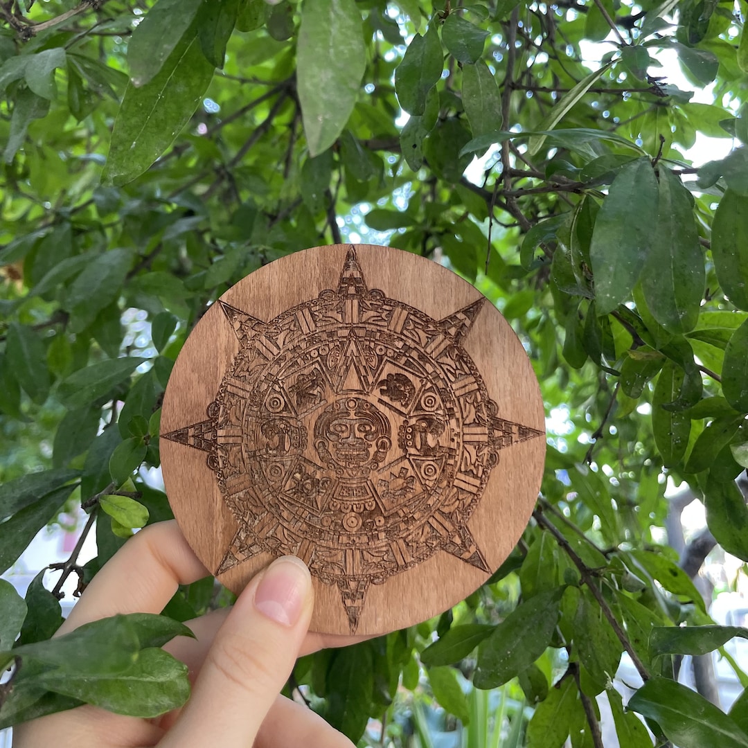 Aztec Calendar 19. Model: Wood Engraving Coasters Digital File - Etsy