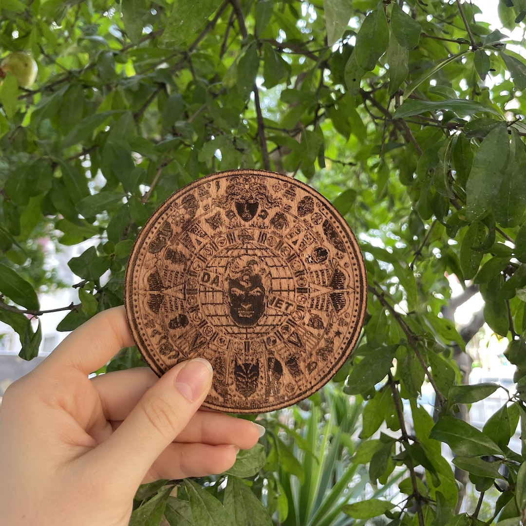 Wooden Marvel Aztec Calendar: Wood Engraving Coasters Digital File - Etsy