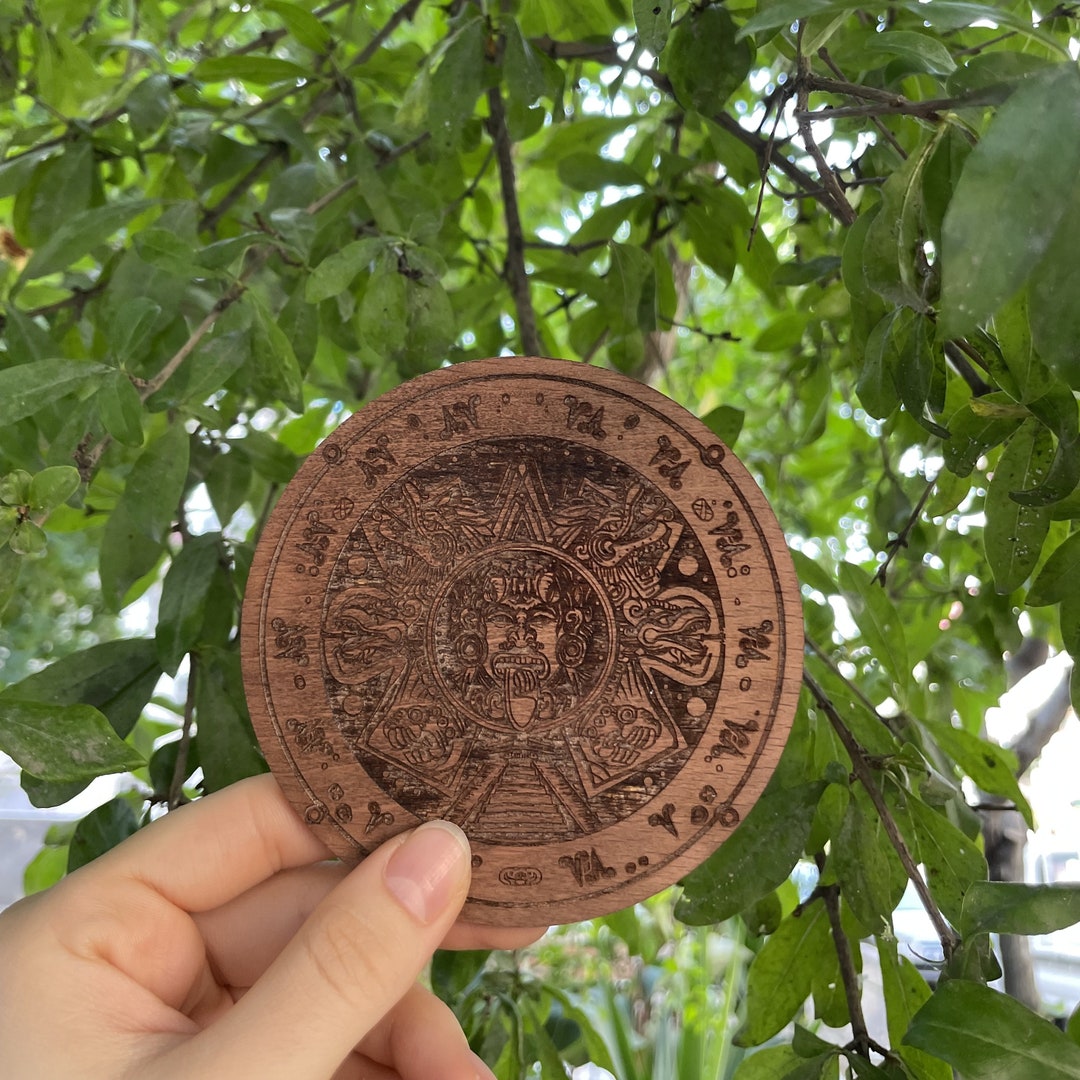 Aztec Calendar 22. Model: Wood Engraving Coasters Digital File - Etsy