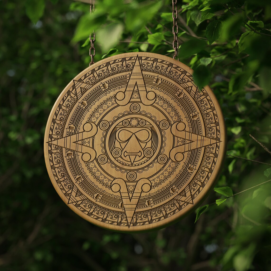 Aztec Calendar 20. Model: Wood Engraving Coasters Digital File - Etsy