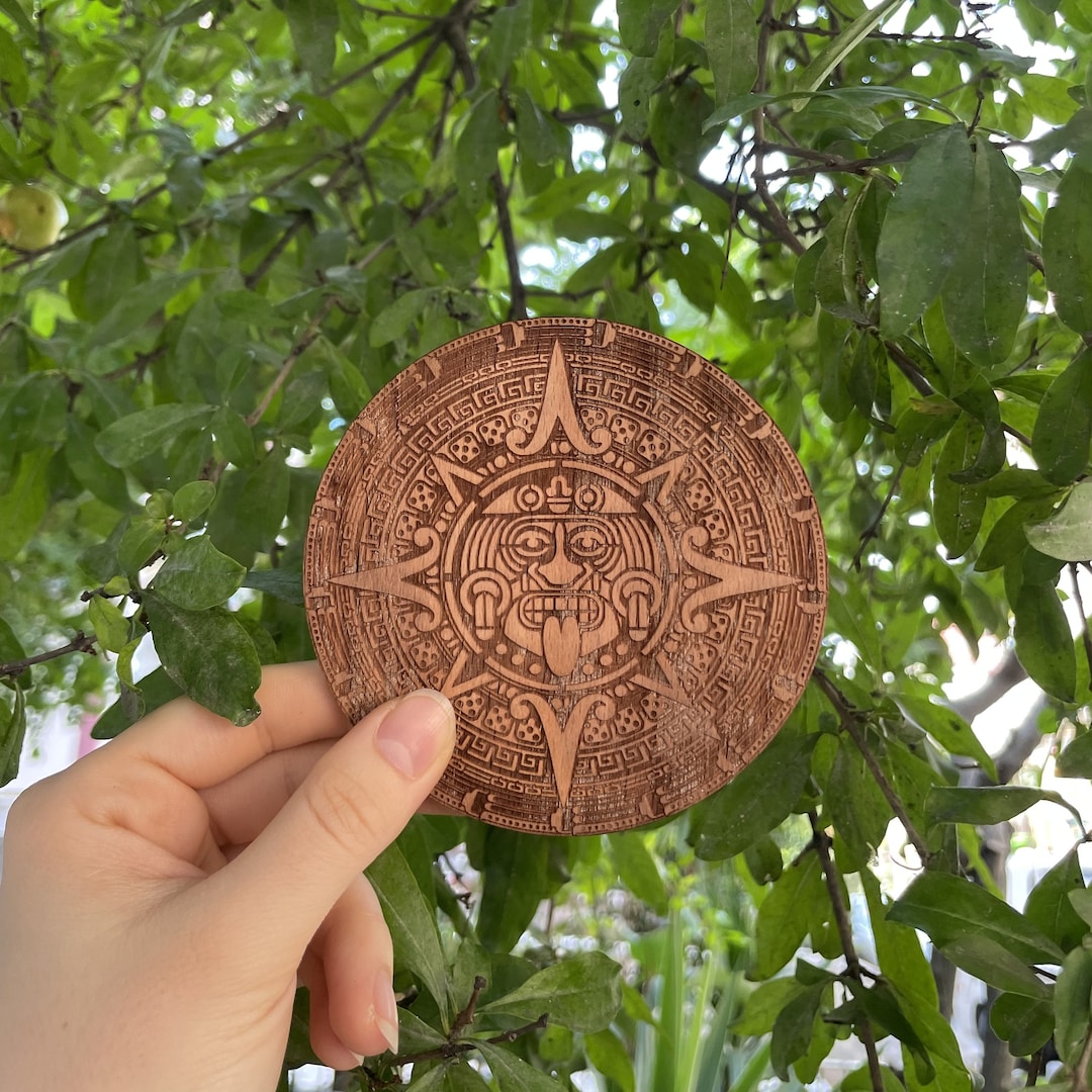 Aztec Calendar 16. Model: Wood Engraving Coasters Digital File - Etsy