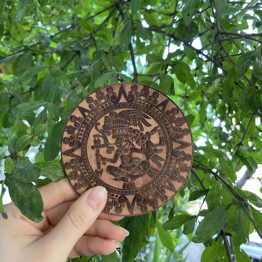 Aztec Calendar 17. Model: Wood Engraving Coasters Digital File - Etsy