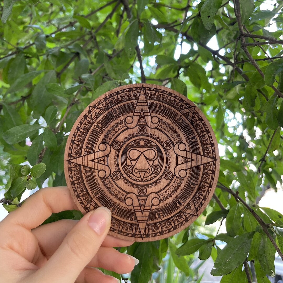 Aztec Calendar 20. Model: Wood Engraving Coasters Digital File - Etsy