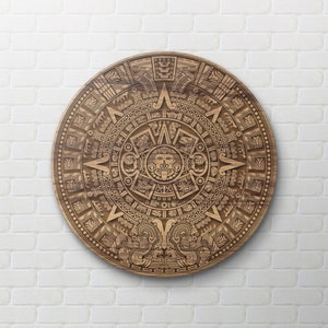 Wooden Aztec Calendar: Wood Engraving Coasters Digital File - Etsy