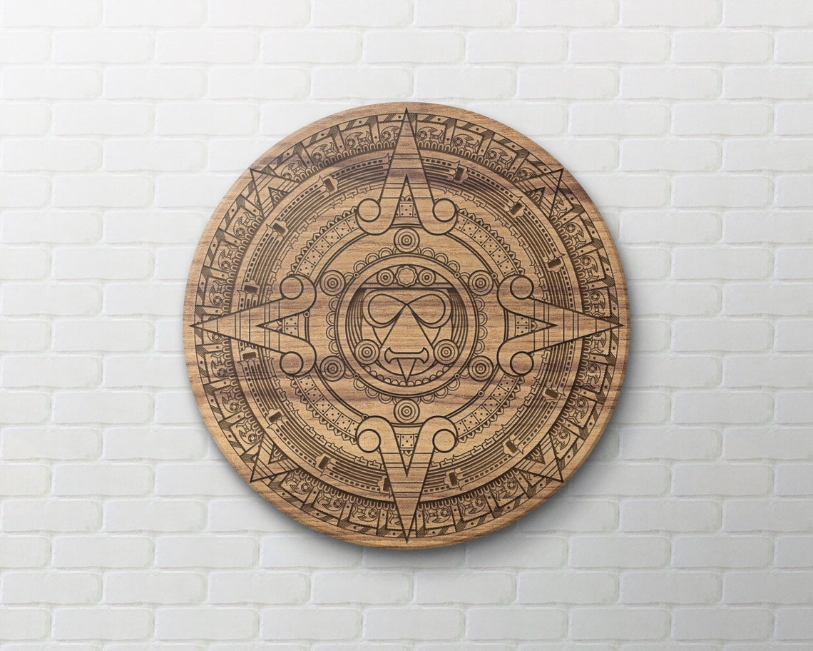 Aztec Calendar 20. Model: Wood Engraving Coasters Digital File - Etsy