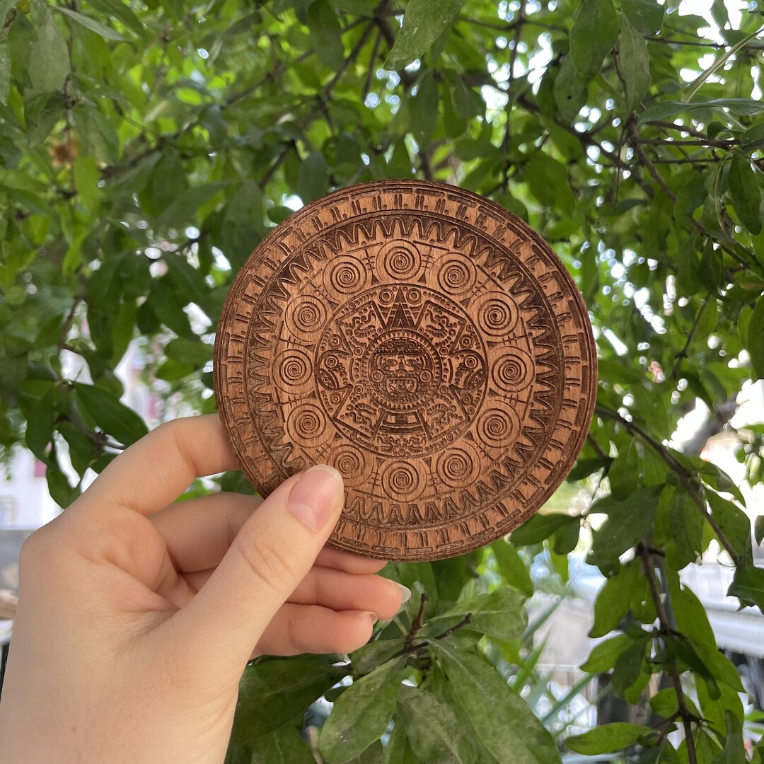 Aztec Calendar 18. Model: Wood Engraving Coasters Digital File - Etsy