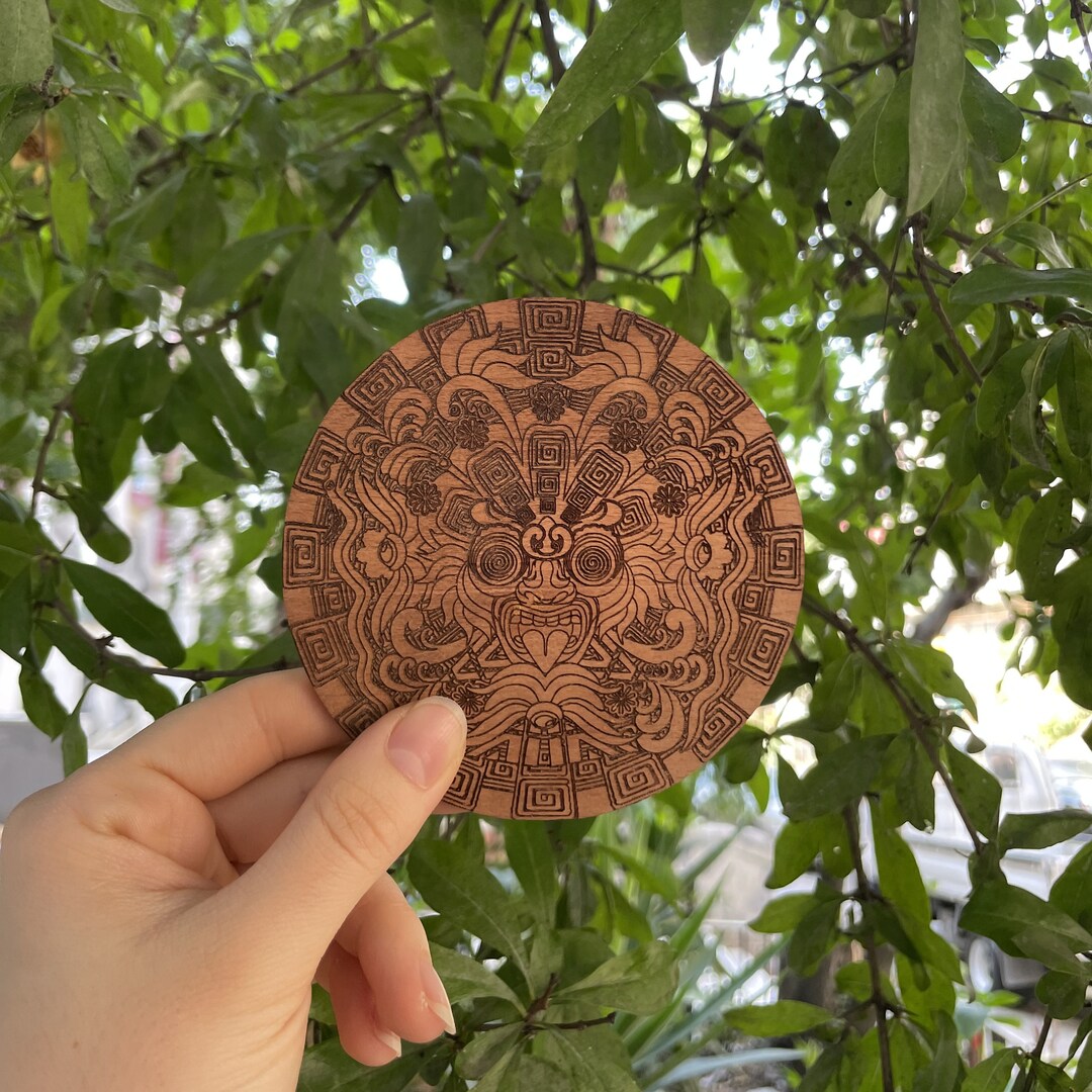Aztec Calendar 30. Model: Wood Engraving Coasters Digital File - Etsy