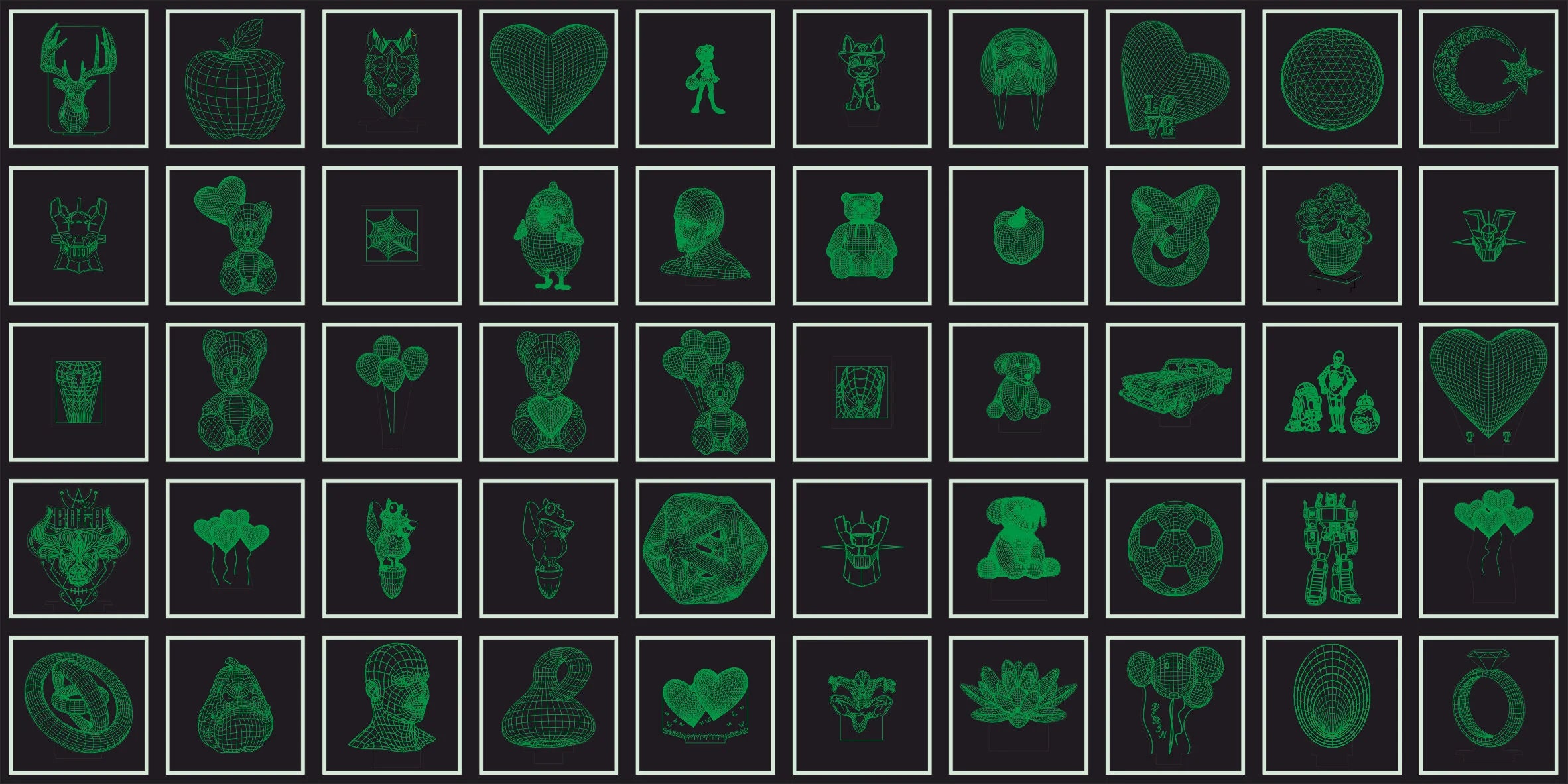 250+ 3D Lamp Vector Files for CNC Laser Engraving - Perfect for 3D ...