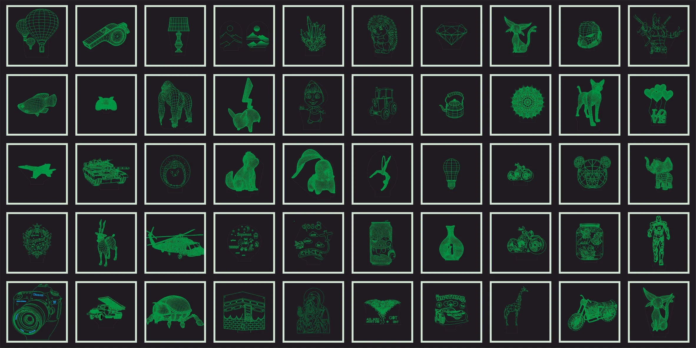 250+ 3D Lamp Vector Files for CNC Laser Engraving - Perfect for 3D ...