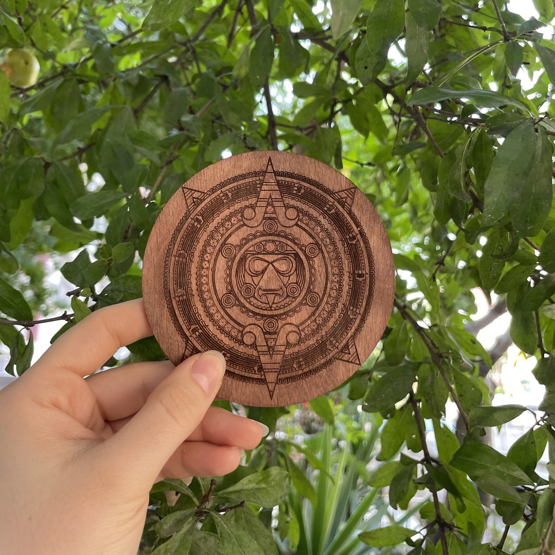 Aztec Calendar 24. Model: Wood Engraving Coasters Digital File - Etsy