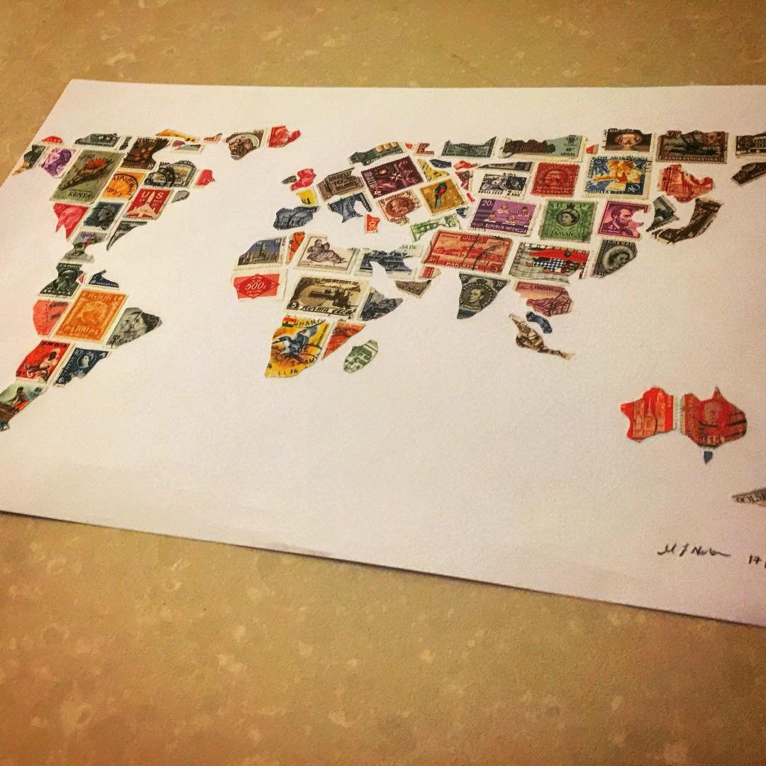 Handmade Stamp Cutting of the World - Etsy