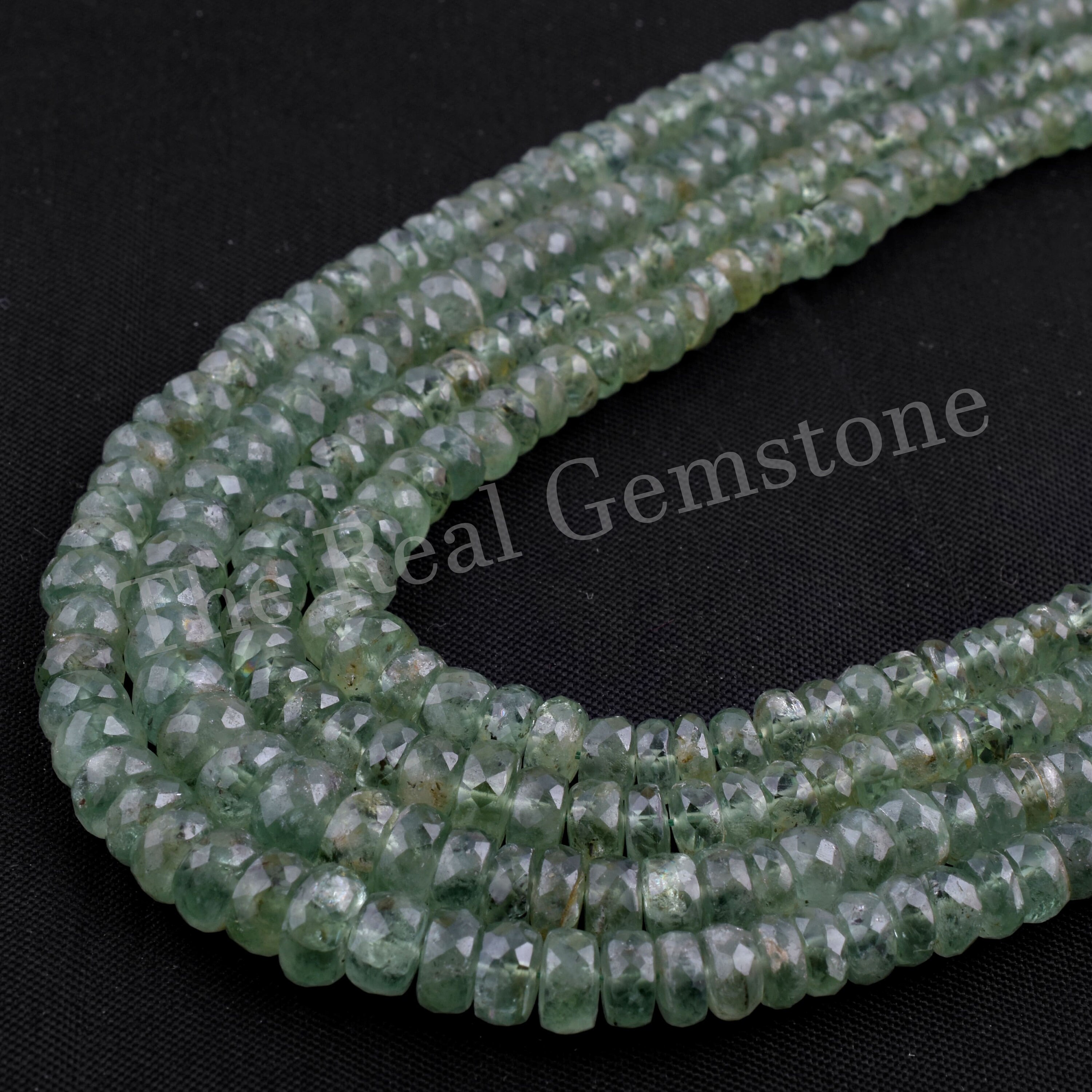 Natural Green Kyanite Stone Faceted Beads Strand Green Kyanite Rondelle ...