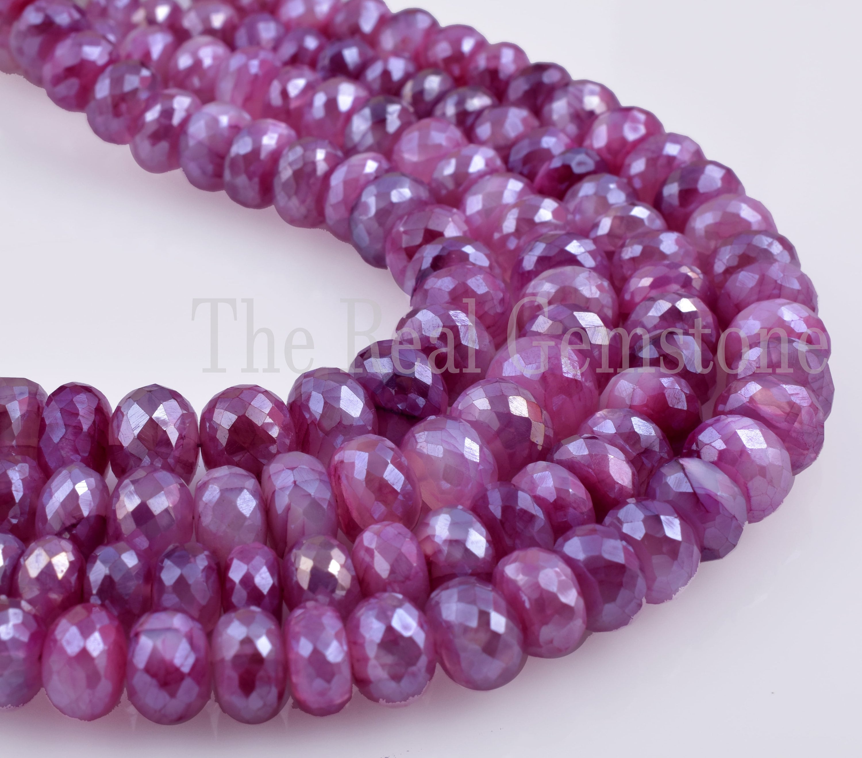 Mystic Red Ruby Silverite Stone Moonstone Beads Strand Ruby | Etsy