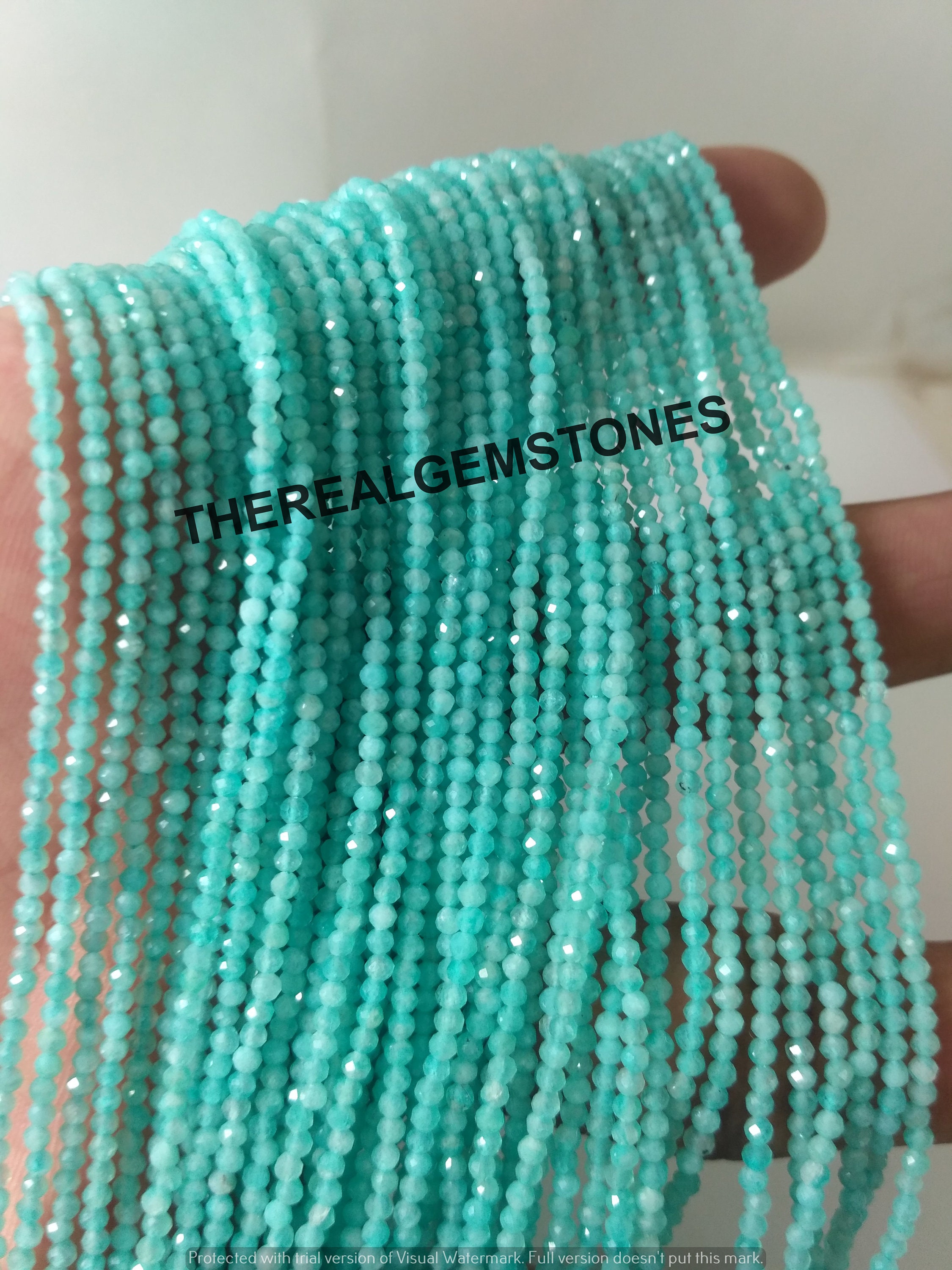 Natural Tiny Amazonite Faceted Rondelle Gemstone Beads Micro | Etsy