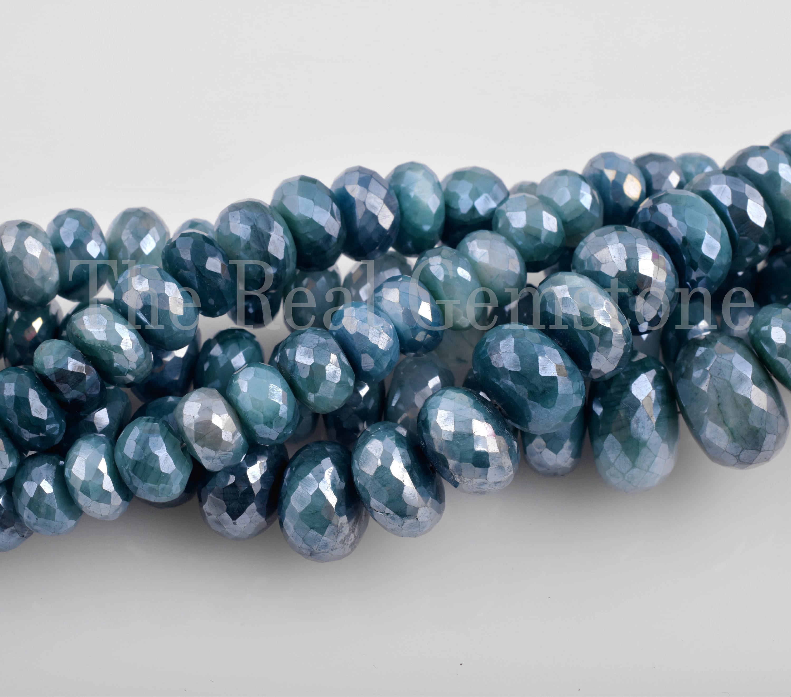 Mystic Emerald Green Silverite Moonstone Faceted Beads Strand | Green ...