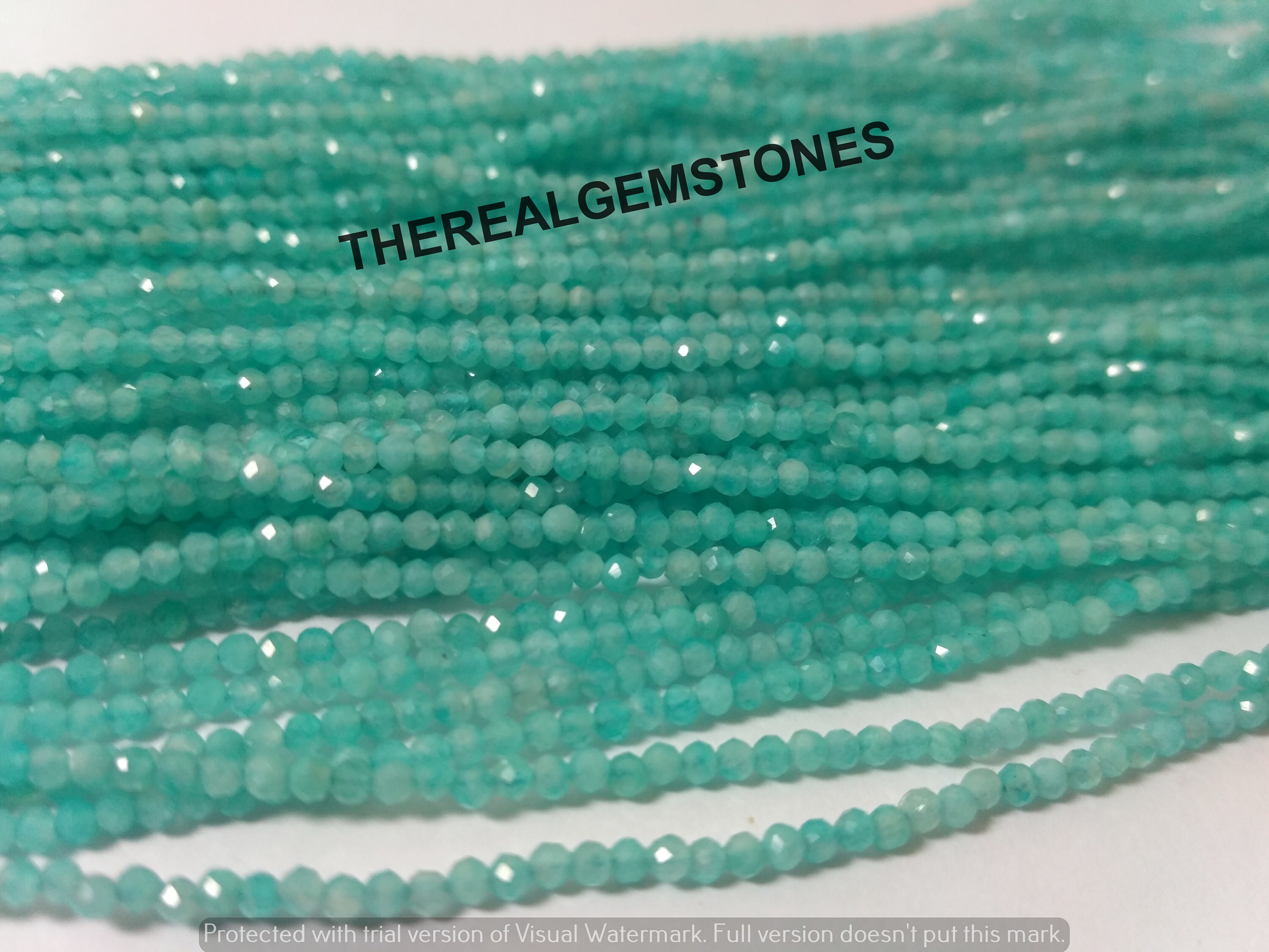 Natural Tiny Amazonite Faceted Rondelle Gemstone Beads Micro | Etsy