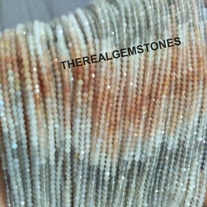 Buy Tiny Multi Moonstone Faceted Rondelle Beads | Micro Multi Moonstone ...