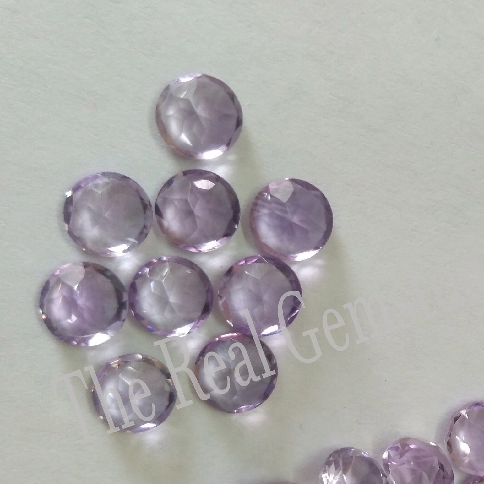 Pink Amethyst Faceted Round Cut Gemstones | 6mm Purple Amethyst ...