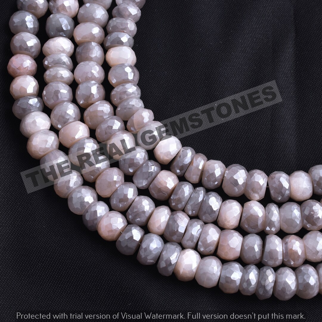 Chocolate Grey Silverite Moonstone Rondelle Beads | Brown & Grey ...