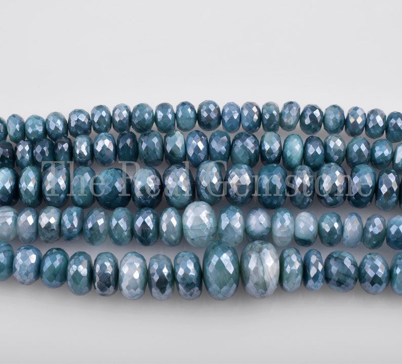 Buy Mystic Emerald Green Silverite Moonstone Faceted Beads Strand ...