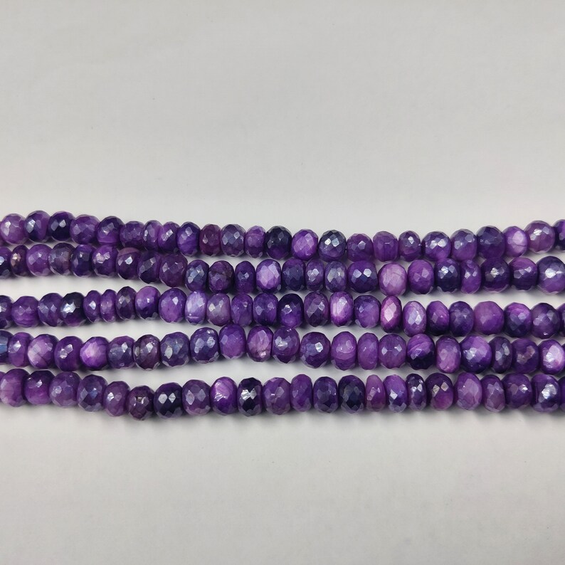Lavender Blue Mystic Moonstone Silverite Faceted Rondelle Beads ...