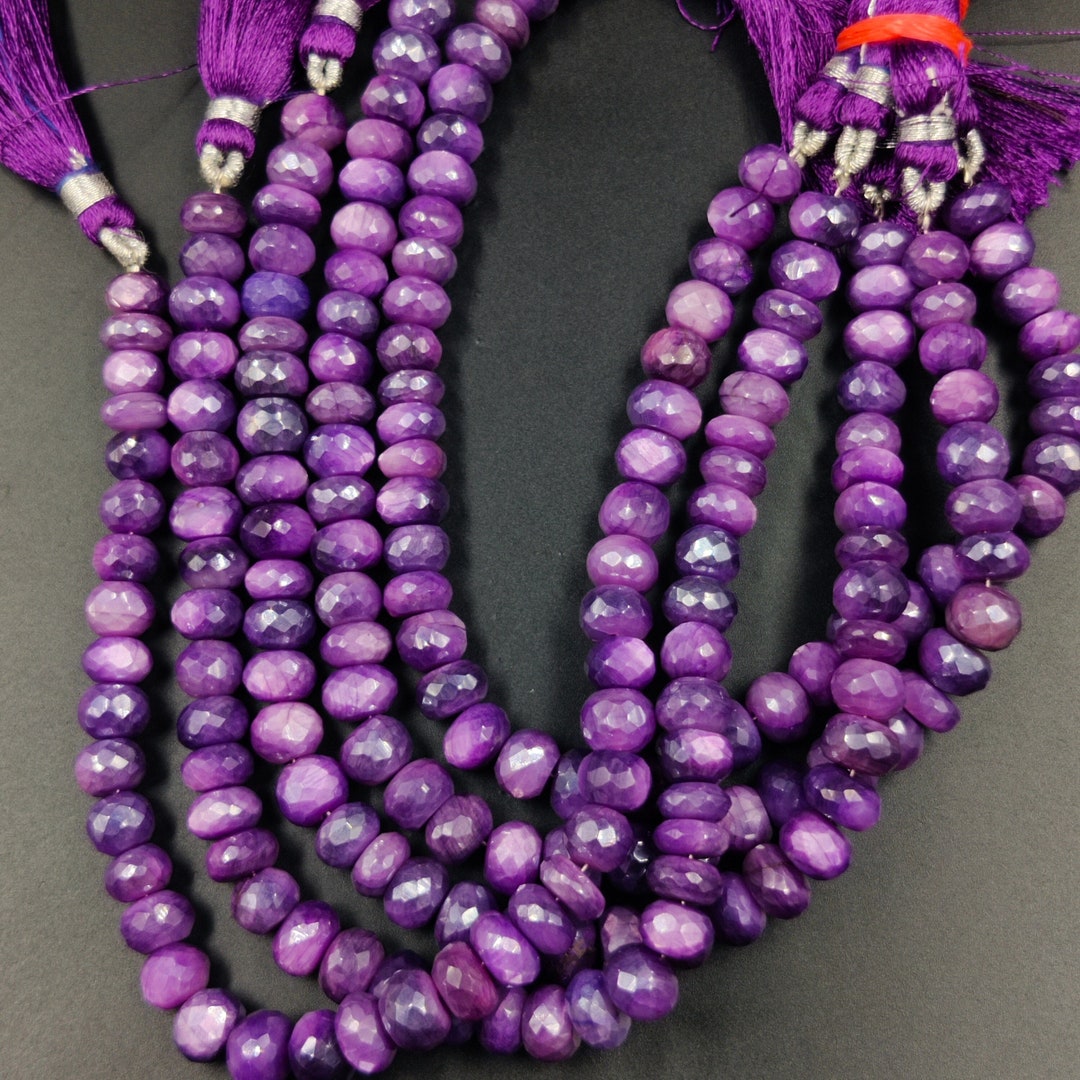 Lavender Blue Mystic Moonstone Silverite Faceted Rondelle Beads ...