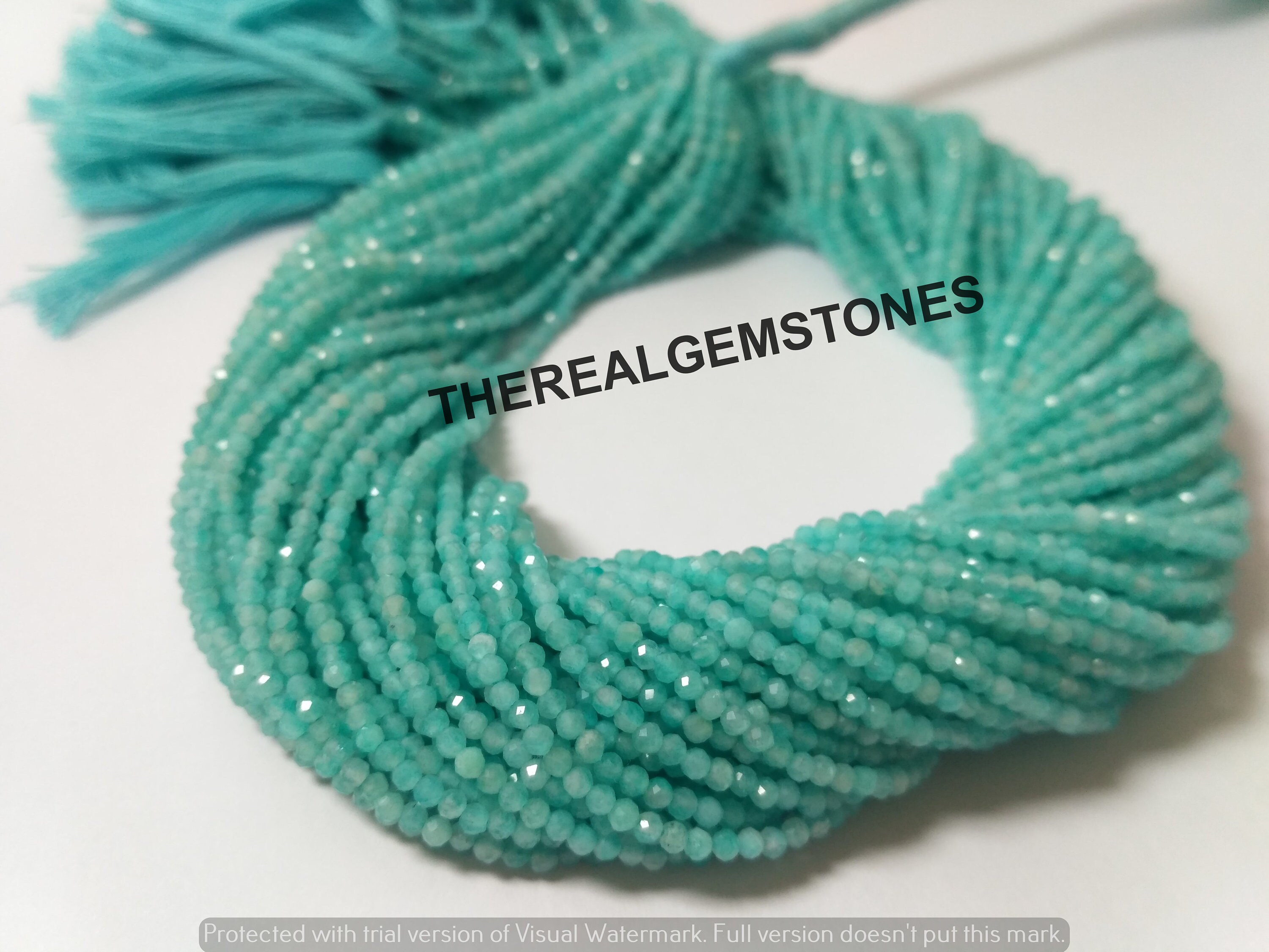 Natural Tiny Amazonite Faceted Rondelle Gemstone Beads Micro | Etsy