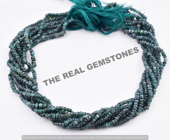 Natural Tiny Emerald Plain Smooths Rondelle Precious Gemstone | Etsy