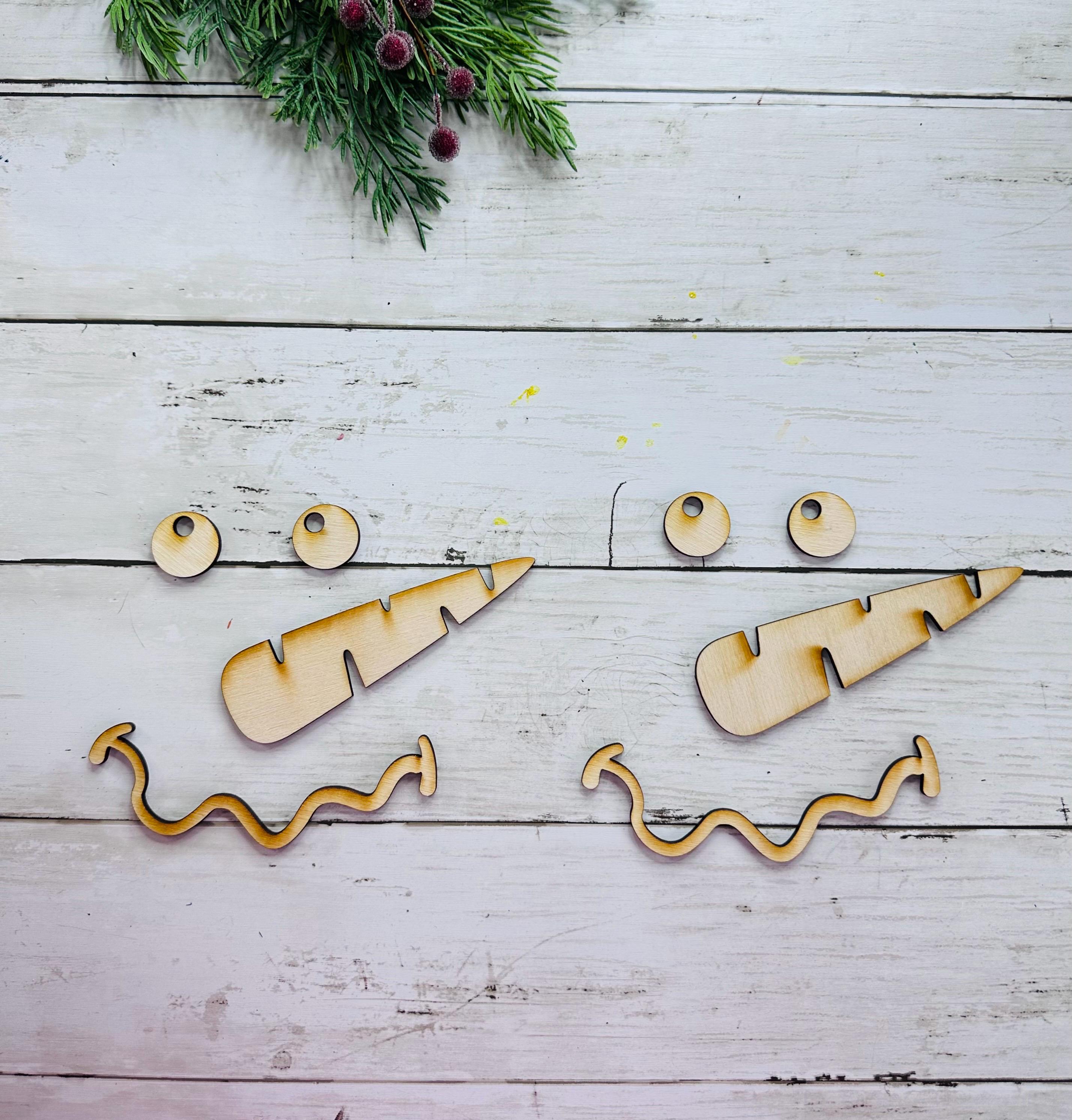 Snowman Faces Set of 2 - Etsy