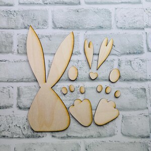 DIY Bunny Craft Kit, Wooden Craft Kit, Rabbit Craft Kit, DIY Easter ...