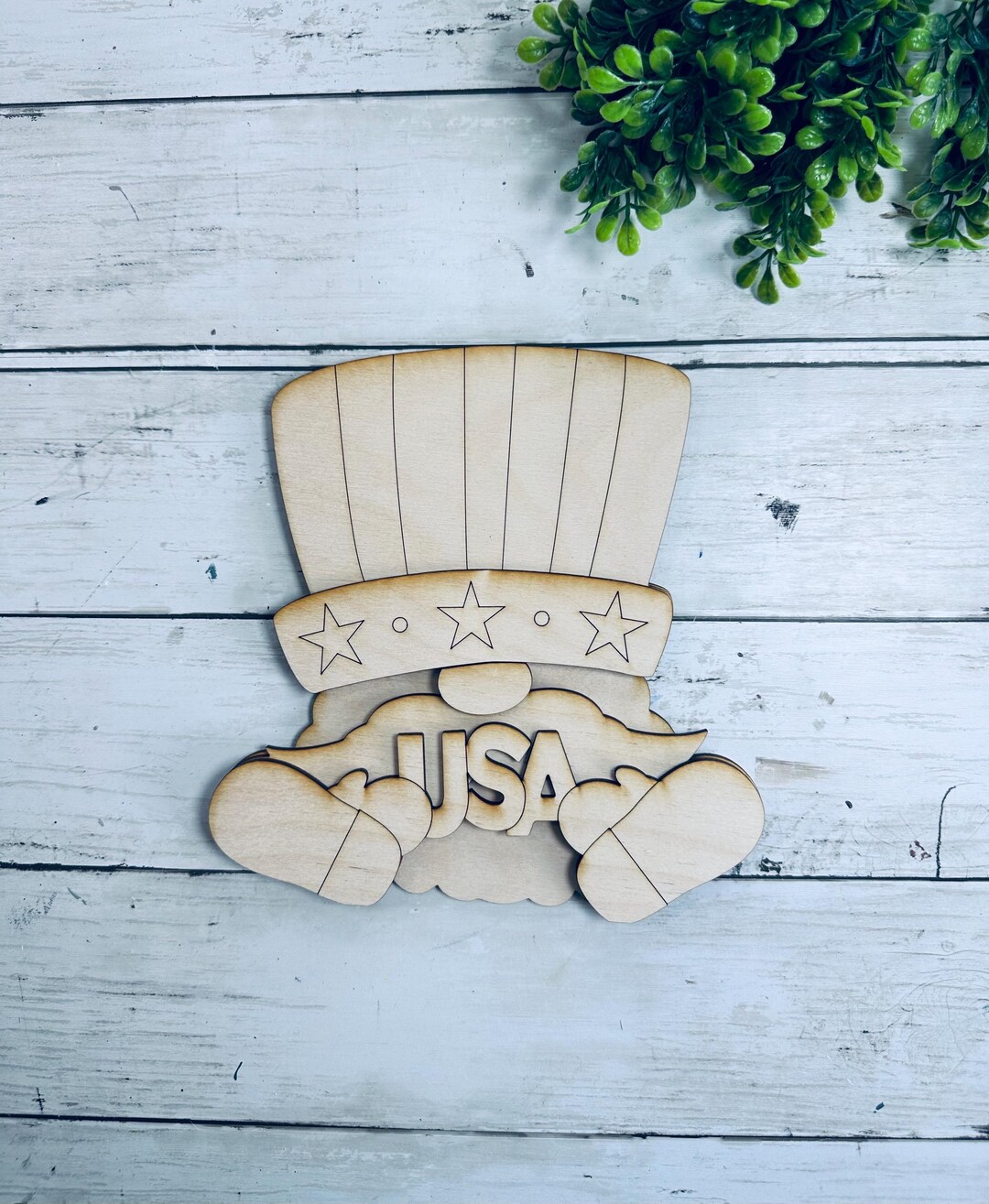 DIY Uncle Same Gnome Shelf Sitter Kit, Layered Wooden Gnome, Patriotic ...