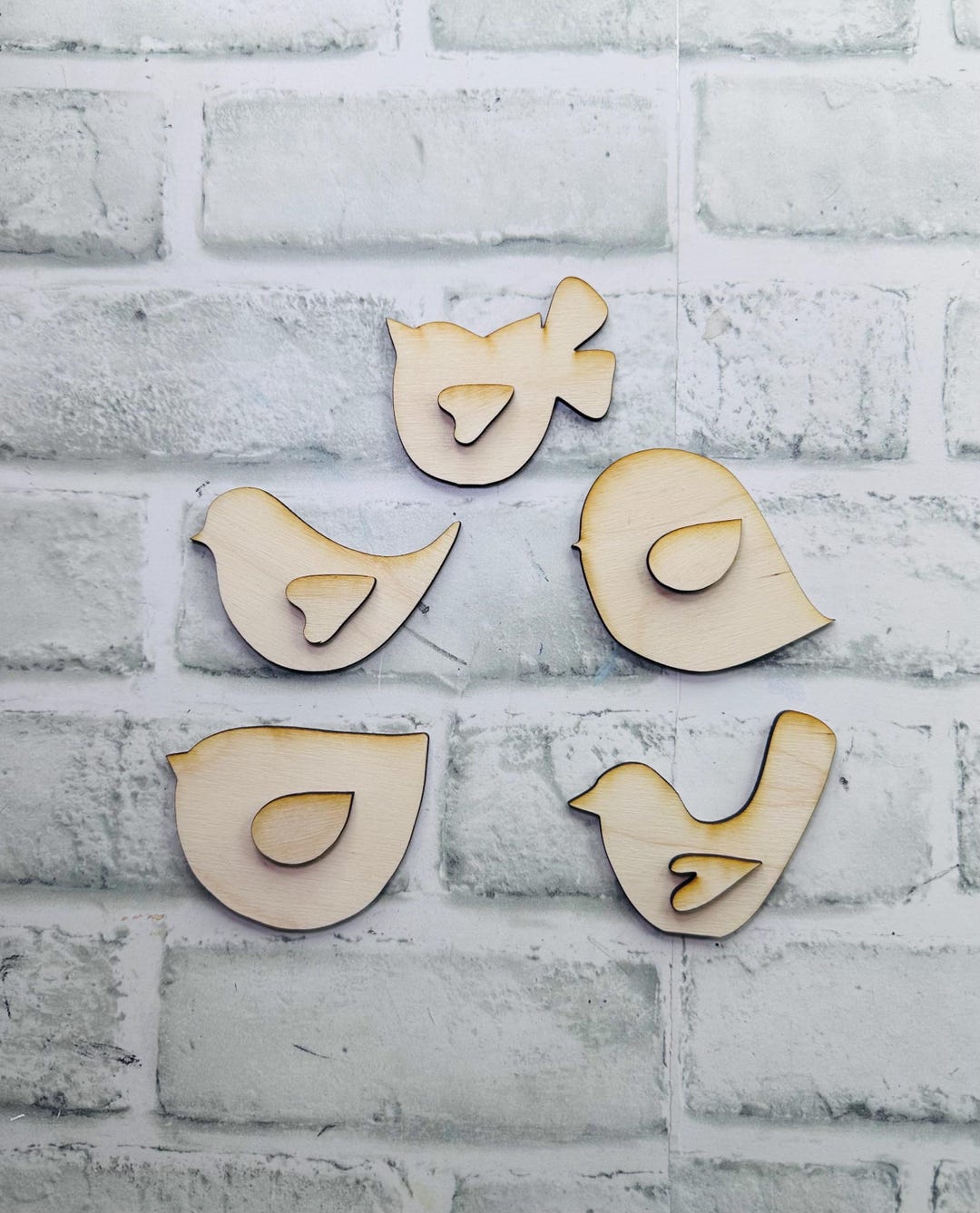 Primitive Bird Cutouts Set of 5 - Etsy
