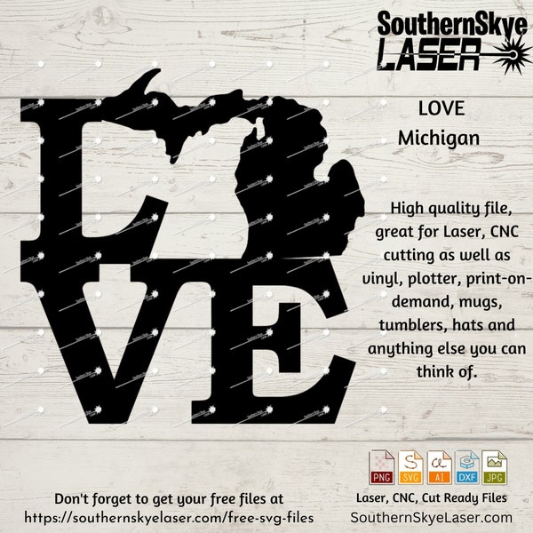 Michigan Silhouette - Etsy