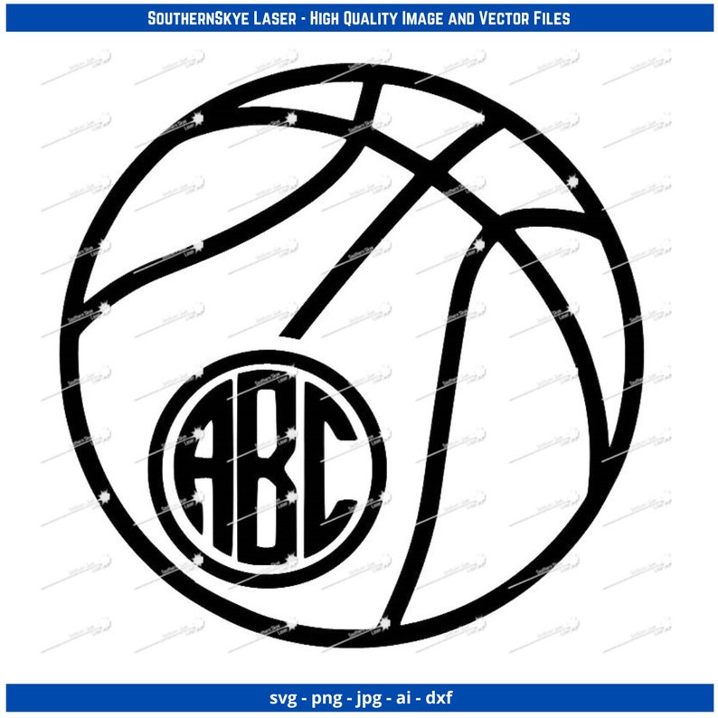 Basketball Monogram Svg Png Ai Dxf Jpg File. Great for - Etsy