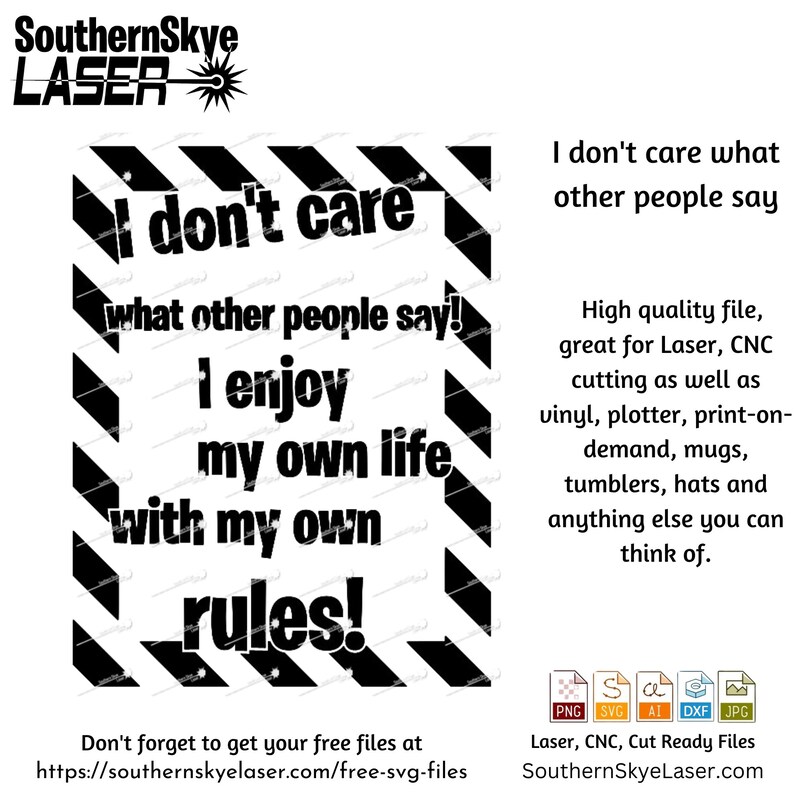 Life With My Own Rules Svg, Png, Ai, Dxf, Jpg File. Great for Glowforge ...