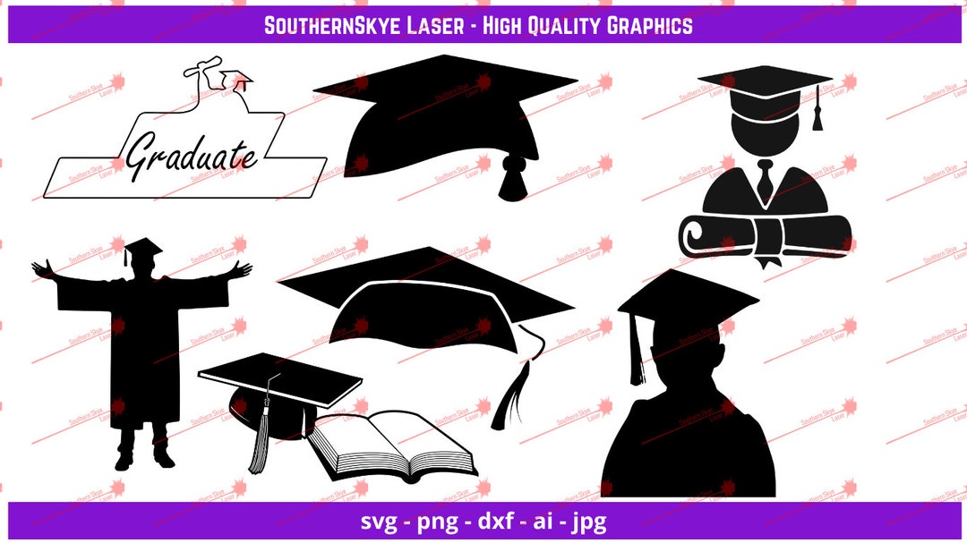 Graduation Bundle Svg, Png, Ai, Dxf, Jpg File. Great for Glowforge ...