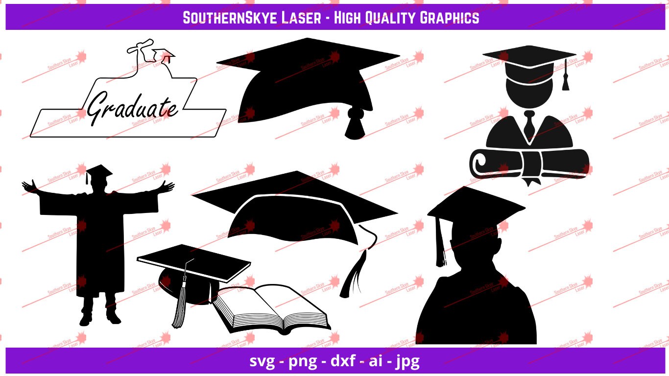 Graduation Bundle Svg Png Ai Dxf Jpg File. Great for - Etsy
