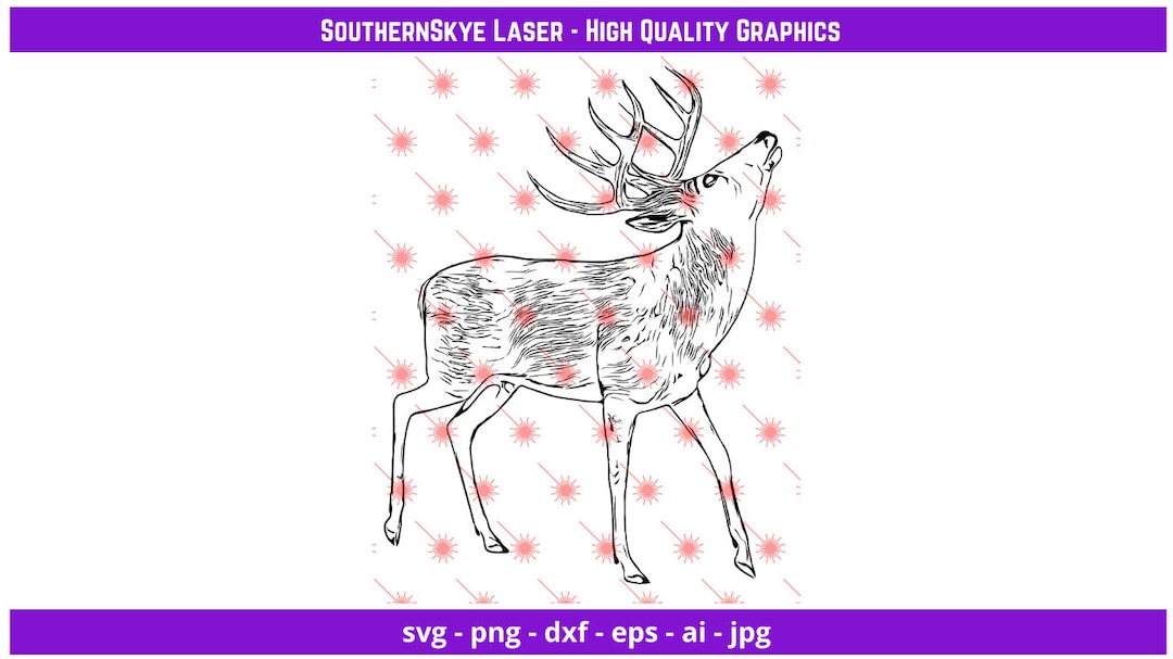 Deer, Buck Svg, Png, Ai, Dxf, Jpg File. Great for Glowforge, Cricut and ...