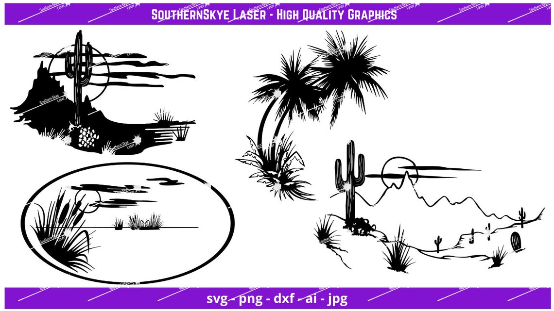 Scenery Bundle Svg Png Ai Dxf Jpg File. Great for - Etsy