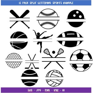 Split Sports Images Bundle Svg, Png, Ai, Dxf, Jpg File. Great for ...