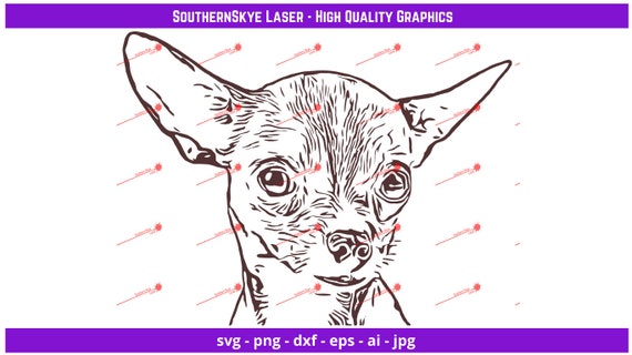 Chihuahua Svg Png Ai Dxf Jpg File. Great for Glowforge | Etsy