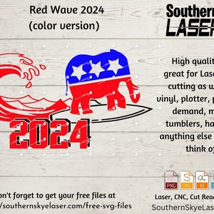 Red Wave 2024 Svg, Png, Ai, Dxf, Jpg File. Great for Glowforge, Cricut ...