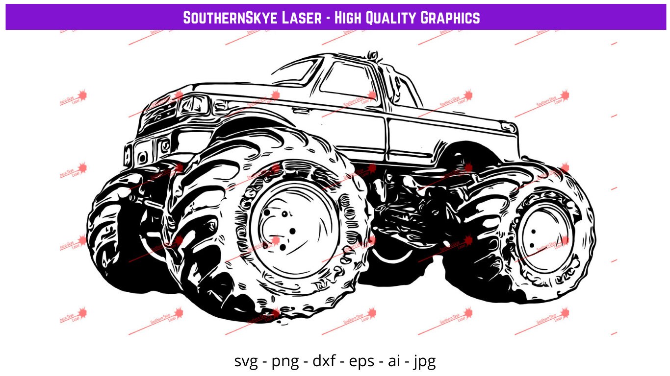 Monster Truck (svg, Png, Ai, Dxf, Jpg) File - Etsy